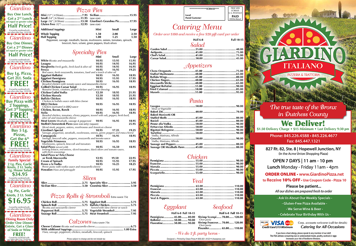 Menu – Giardino Italiano Pizza